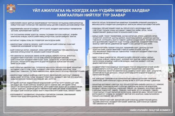 Үйл ажиллагаа нь нээгдэж байгаа аж ахуйн нэгжүүдийн баримтлах журам Өглөө мн